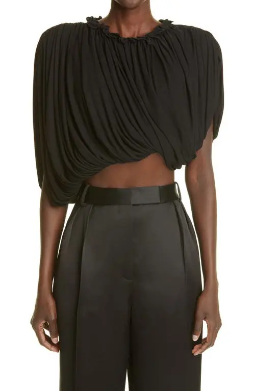 Khaite Lowry Asymmetric Draped Jersey Top