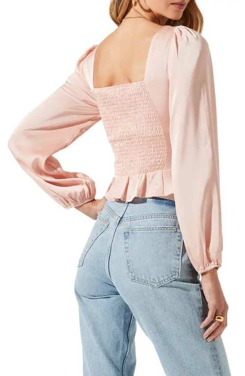 Astr The Label Satin Peplum Top