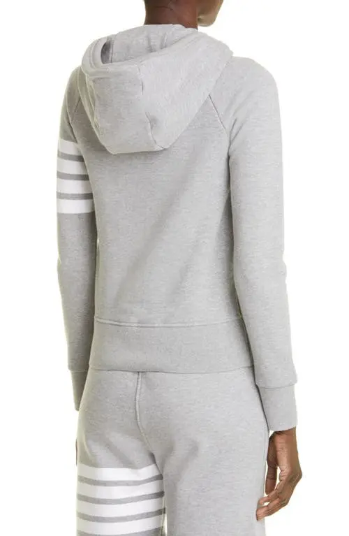 Thom Browne 4-bar Cotton Hoodie - Light Grey