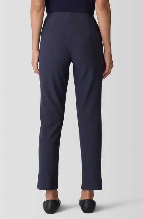 Eileen Fisher Slim Ankle Stretch Crepe Pants - Ink