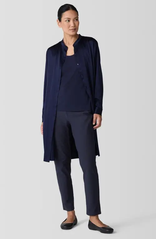 Eileen Fisher Slim Ankle Stretch Crepe Pants - Ink