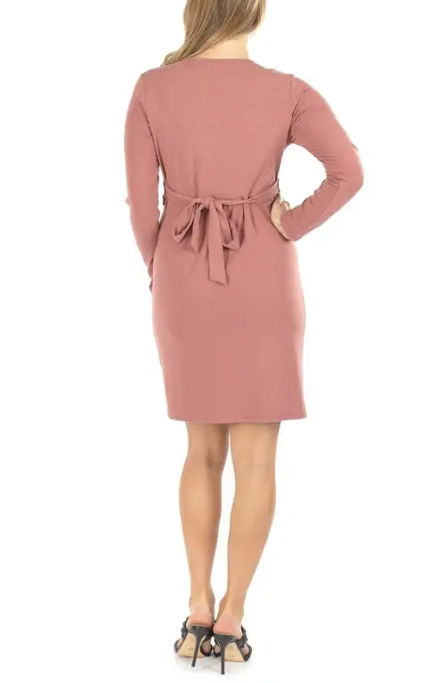 ANGEL MATERNITY Crossover Neckline Nursing Dress