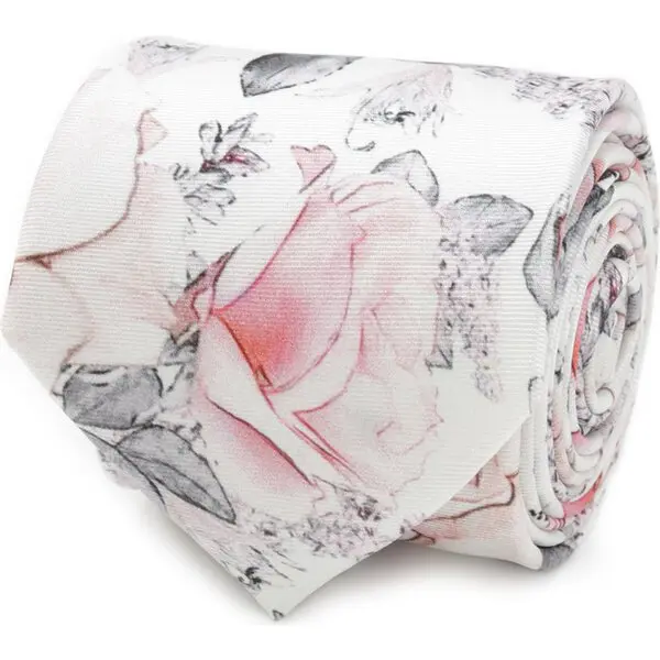 CUFFLINKS, INC. Floral Print Neck Tie - Grey