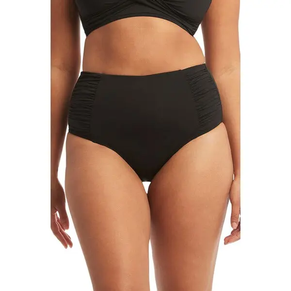SEA LEVEL High Waist Bikini Bottom - Black