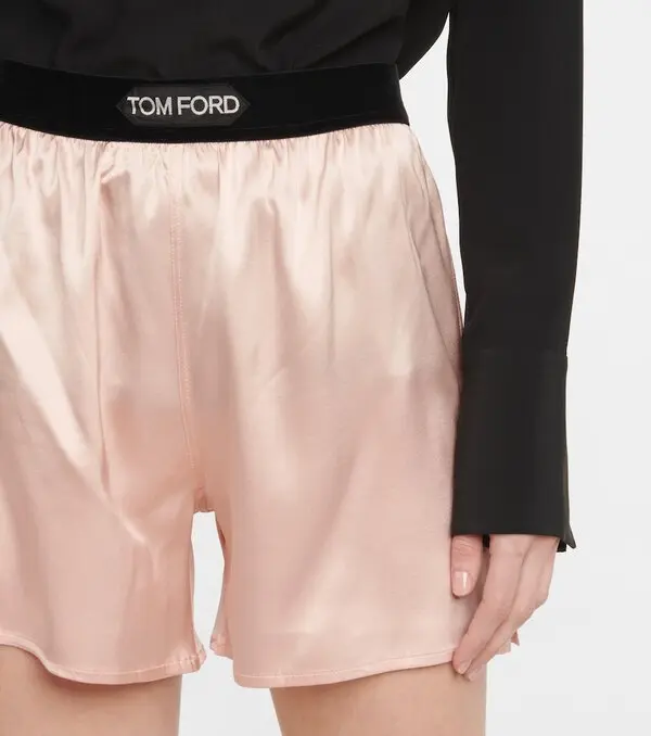 TOM FORD High-rise Silk-blend Satin Shorts