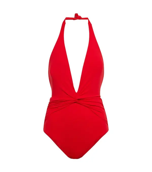 Melissa Odabash Tahiti Halterneck Swimsuit - Red