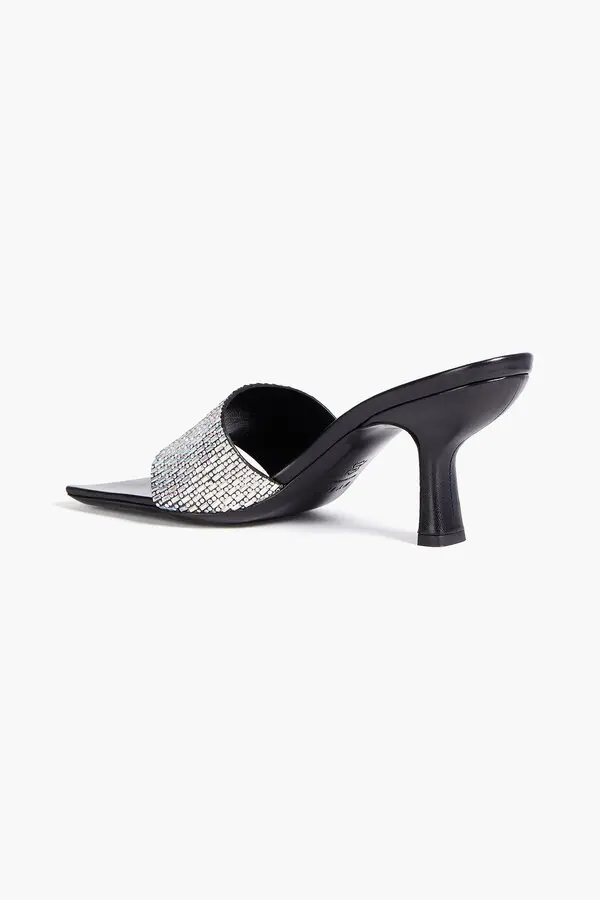 By Far Dylan Crystal-embellished Metallic Leather Mules Metallic