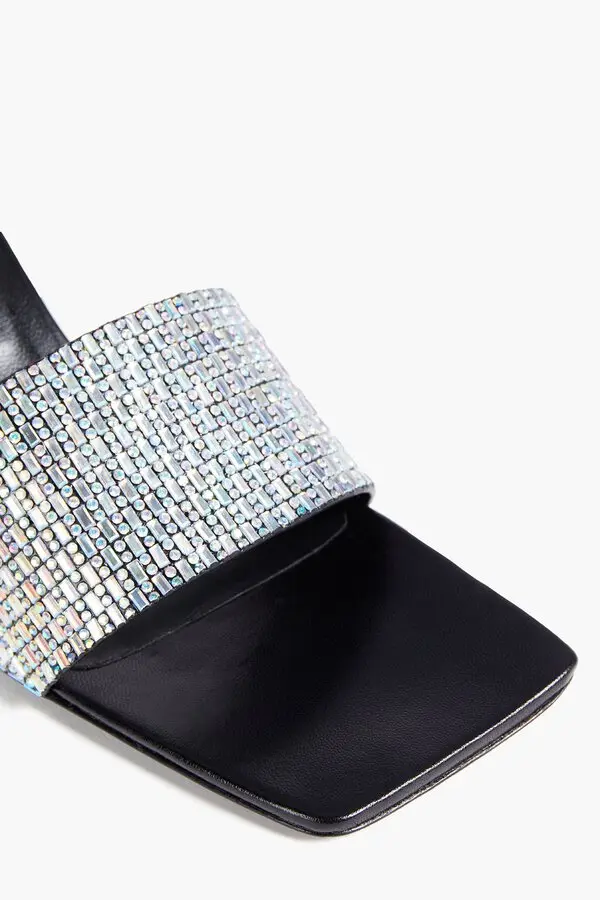 By Far Dylan Crystal-embellished Metallic Leather Mules Metallic