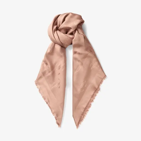 JIMMY CHOO Emani Silk And Wool Jacquard Shawl - Ballet Pink
