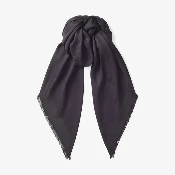 JIMMY CHOO Emani Silk And Wool Jacquard Shawl - Black
