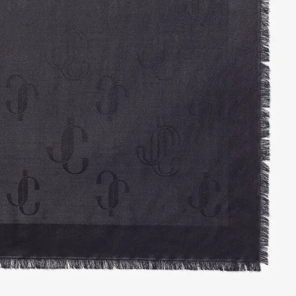 JIMMY CHOO Emani Silk And Wool Jacquard Shawl - Black