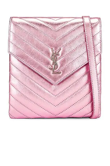 Saint Laurent Double Flap Bag In Pink