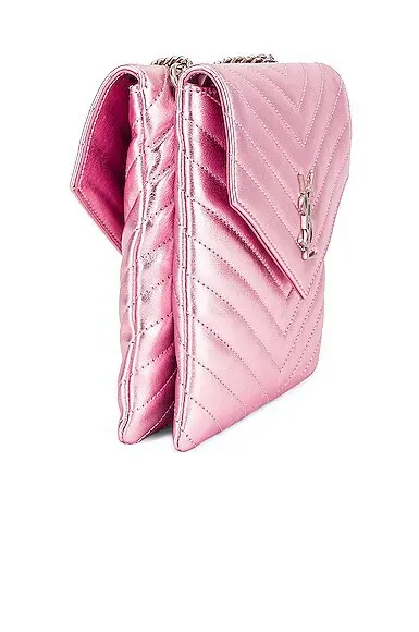 Saint Laurent Double Flap Bag In Pink