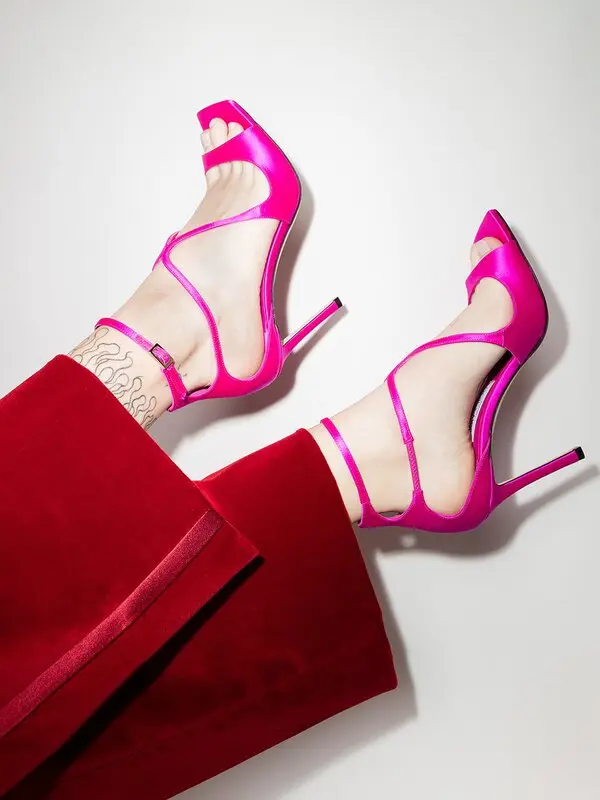 JIMMY CHOO Azia 95mm Satin Sandals