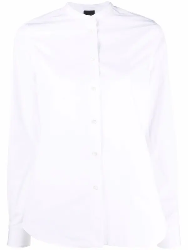 Aspesi Band-collar Cotton Shirt - White