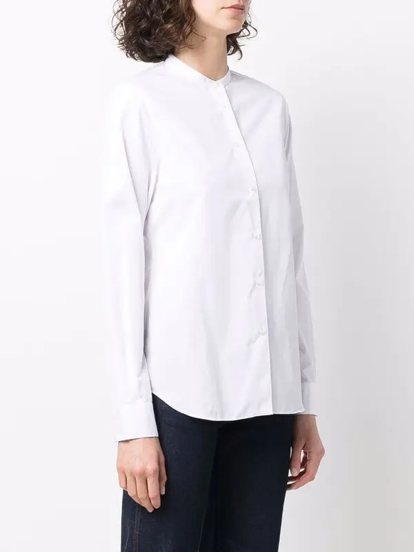 Aspesi Band-collar Cotton Shirt - White