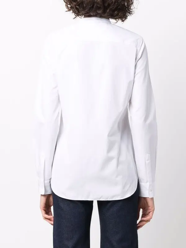 Aspesi Band-collar Cotton Shirt - White