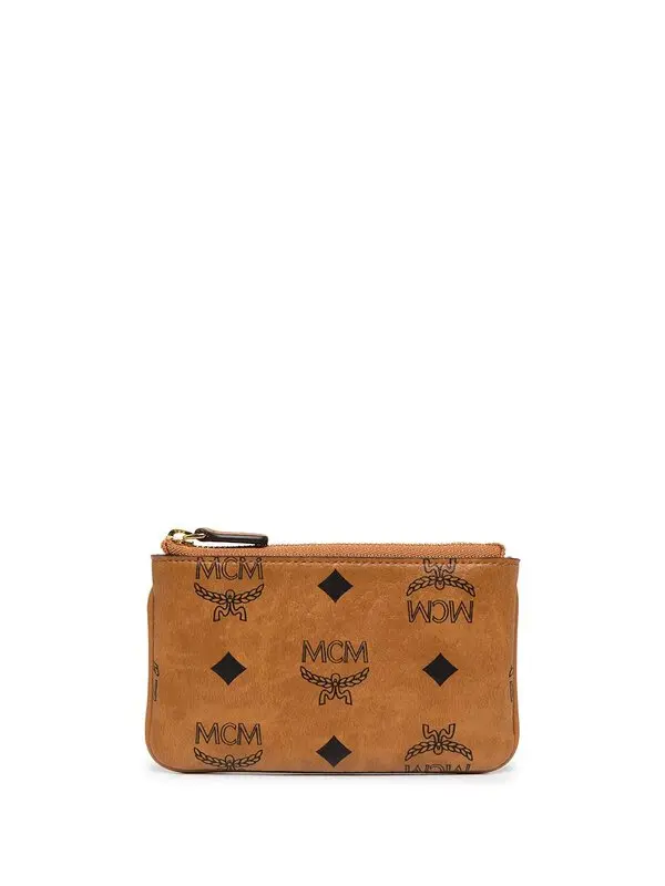 Mcm Mini Monogram-print Key Pouch - Brown