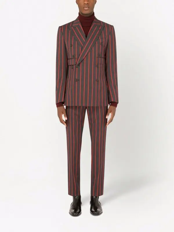 Dolce & Gabbana Sicilia-fit Pinstriped Double-breasted Suit - Black
