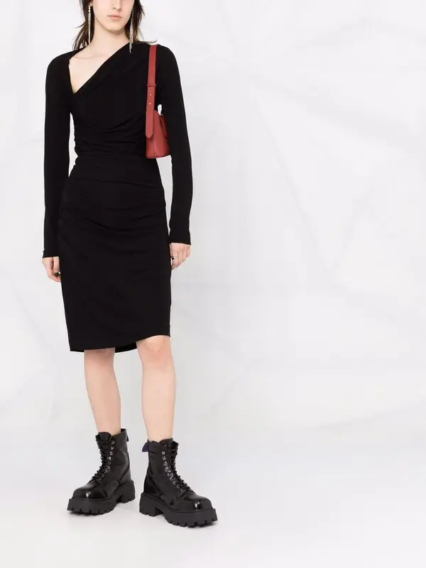 Dsquared2 Asymmetric-neck Ruched Dress
