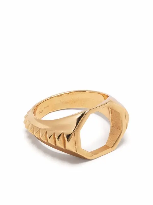 Emanuele Bicocchi Open Studded Signet Ring - Gold