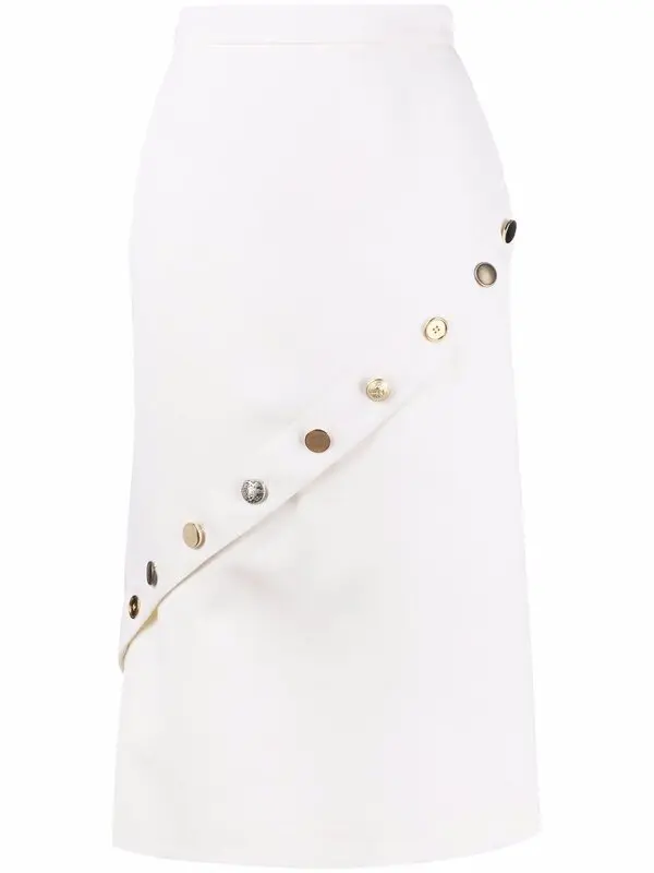 Alexander McQueen High-waisted Asymmetric-hem Skirt - Neutrals