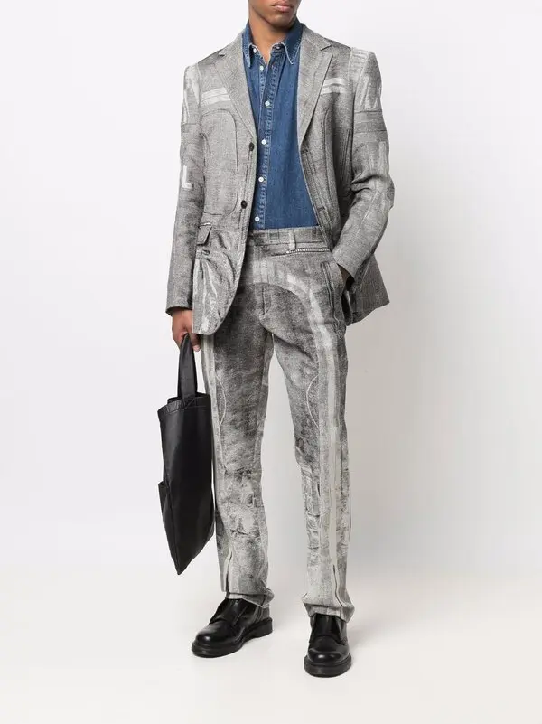 DIESEL® Trompe L'oeil Print Straight-leg Jeans