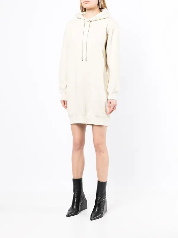 Off-White Diag-stripe Print Sweatshirt Dress - Neutrals