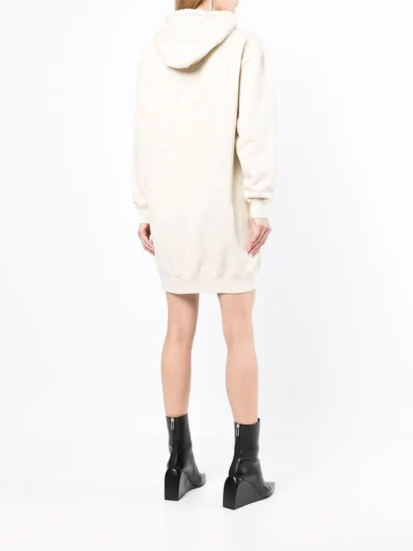 Off-White Diag-stripe Print Sweatshirt Dress - Neutrals