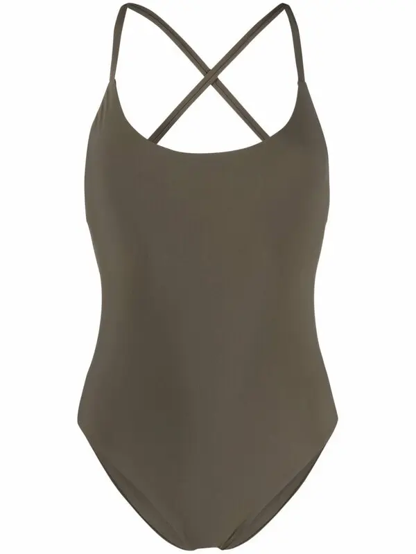 LIDO Criss-cross Back One-piece Swimsuit - Green