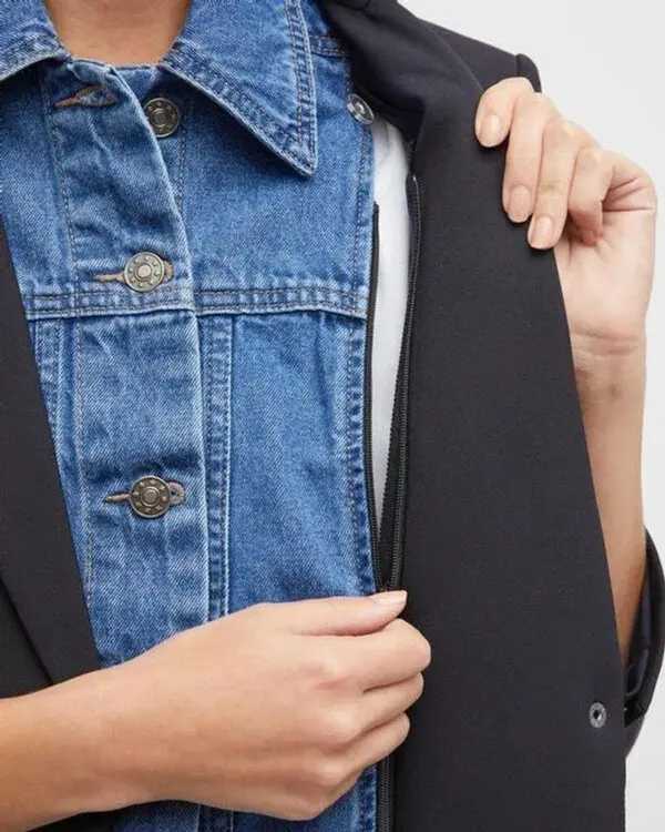 Veronica Beard Scuba Schoolboy Blazer Jacket - Navy