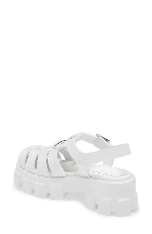 Prada Monolith Platform Fisherman Sandal - Bianco