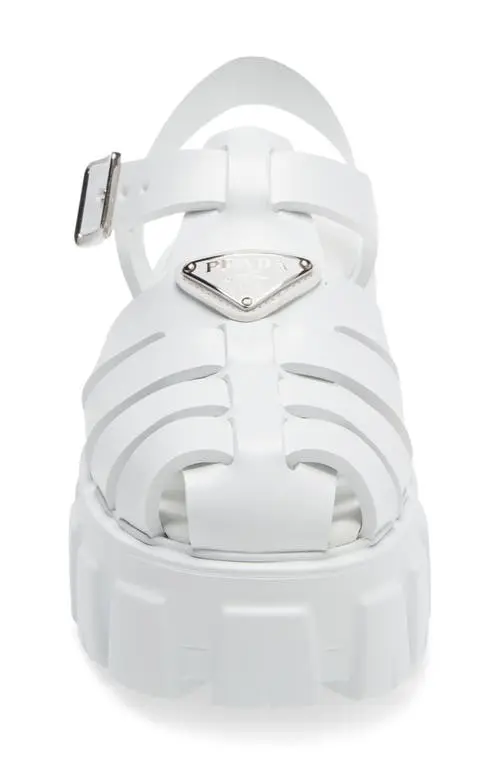 Prada Monolith Platform Fisherman Sandal - Bianco