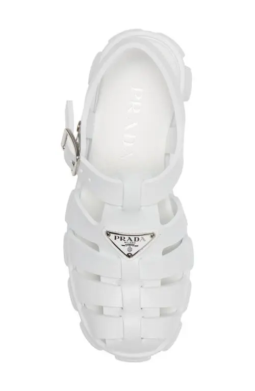Prada Monolith Platform Fisherman Sandal - Bianco