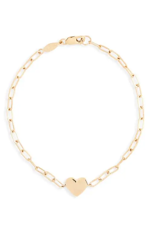 Anzie Amour Engravable Heart Pendant Bracelet - Gold