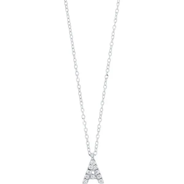 Bony Levy Icon Diamond Initial Pendant Necklace - 18k White Gold - A