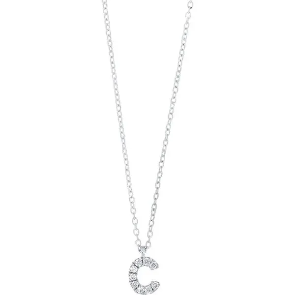 Bony Levy Icon Diamond Initial Pendant Necklace - 18k White Gold - C