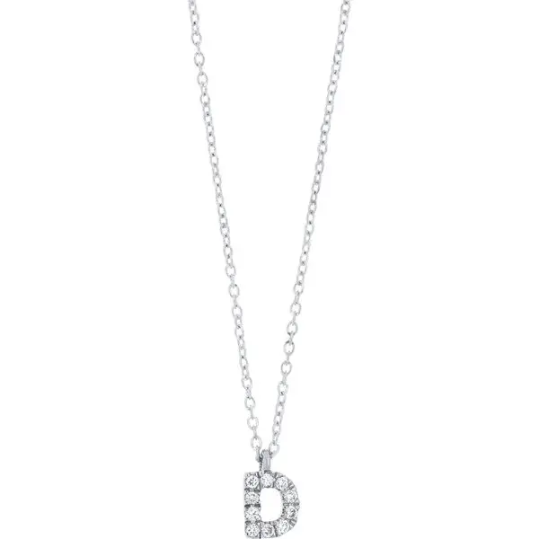 Bony Levy Icon Diamond Initial Pendant Necklace - 18k White Gold - D