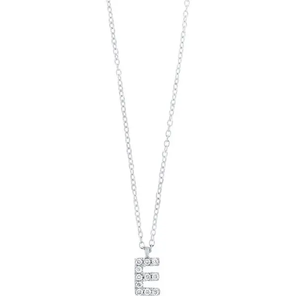 Bony Levy Icon Diamond Initial Pendant Necklace - 18k White Gold - E