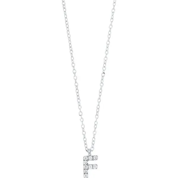 Bony Levy Icon Diamond Initial Pendant Necklace - 18k White Gold - F
