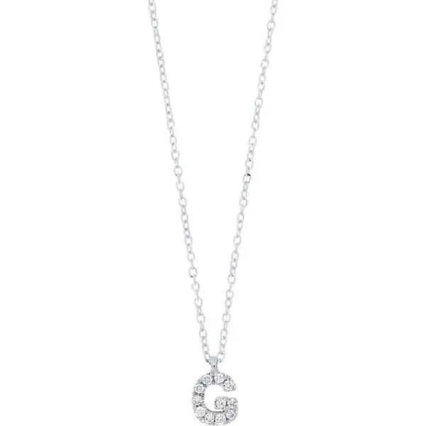 Bony Levy Icon Diamond Initial Pendant Necklace - 18k White Gold - G
