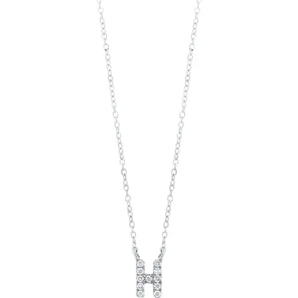 Bony Levy Icon Diamond Initial Pendant Necklace - 18k White Gold - H