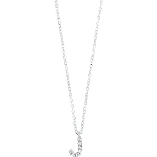 Bony Levy Icon Diamond Initial Pendant Necklace - 18k White Gold - J