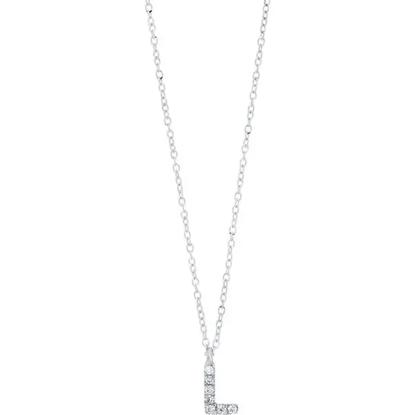 Bony Levy Icon Diamond Initial Pendant Necklace - 18k White Gold - L