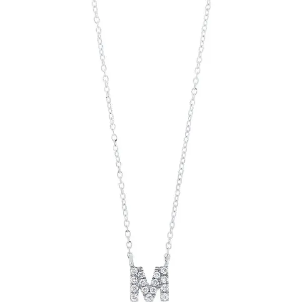 Bony Levy Icon Diamond Initial Pendant Necklace - 18k White Gold - M