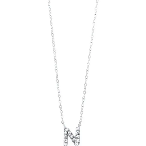 Bony Levy Icon Diamond Initial Pendant Necklace - 18k White Gold - N