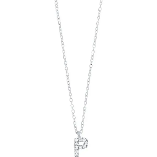 Bony Levy Icon Diamond Initial Pendant Necklace - 18k White Gold - P