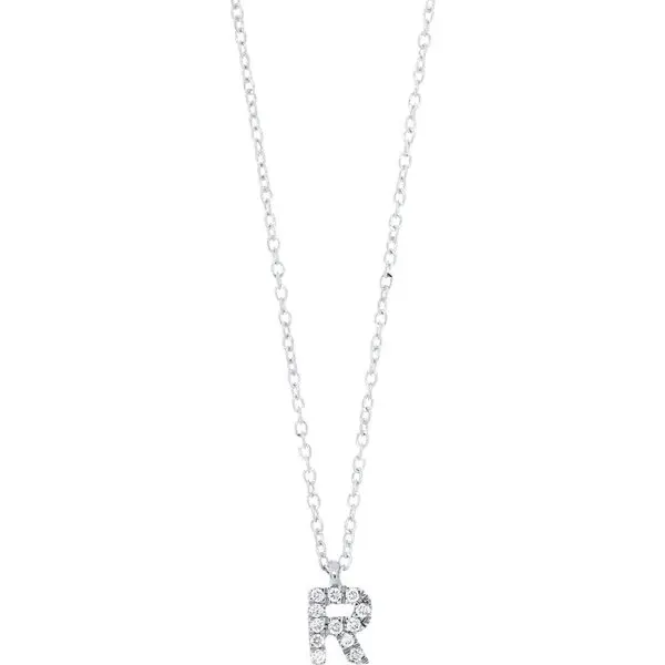 Bony Levy Icon Diamond Initial Pendant Necklace - 18k White Gold - R