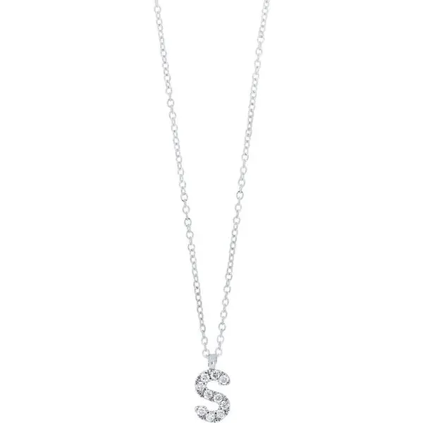 Bony Levy Icon Diamond Initial Pendant Necklace - 18k White Gold - S