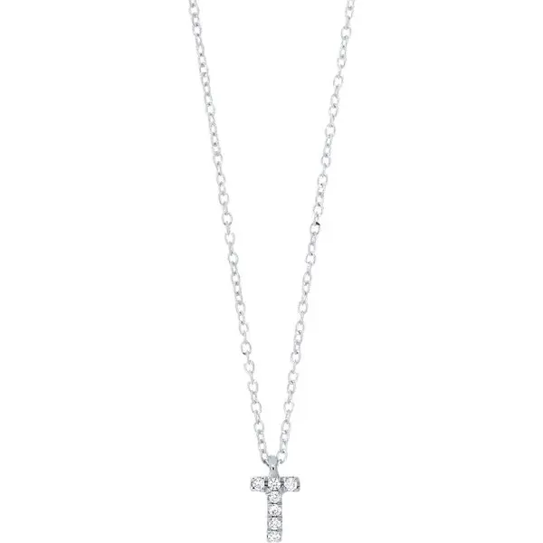 Bony Levy Icon Diamond Initial Pendant Necklace - 18k White Gold - T
